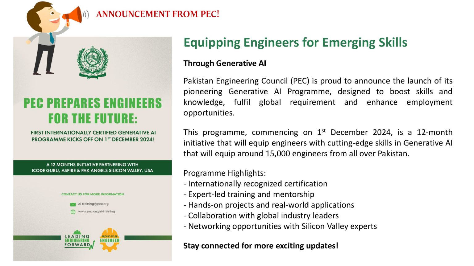 ai training Pakistan Engineering Council - PEC